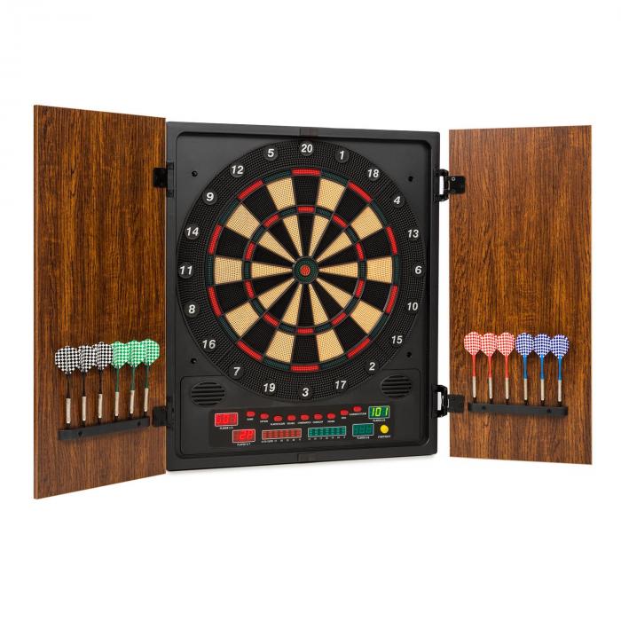 Dartmaster 180 Dartboard Darts Soft Tip Doors brown